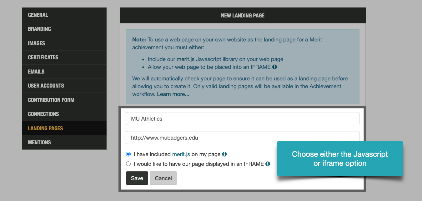 Landing Pages – Merit
