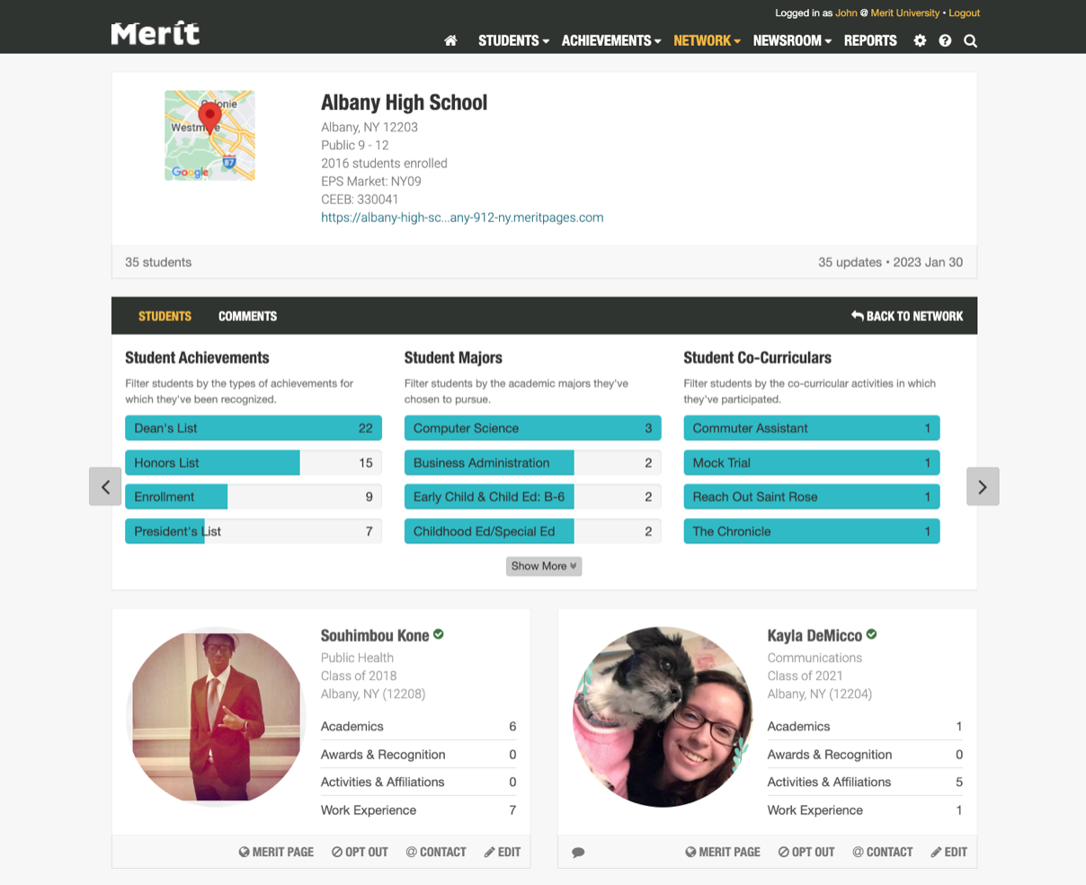 About Merit's Network Tab – Merit
